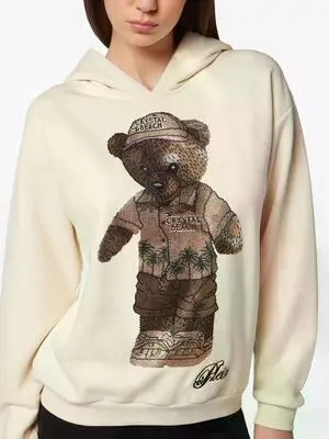 Philipp Plein Crystal Embellished Teddy Bear Hoodie