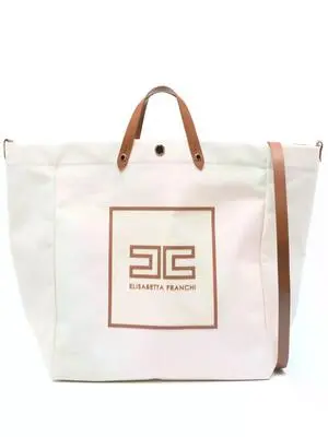 Elisabetta Franchi Logo-print Cotton Tote Bag