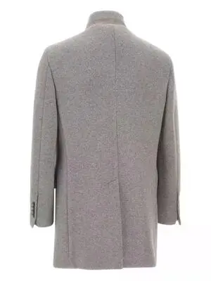 FAY Stand-collar Flap-pocket Coat - Grey