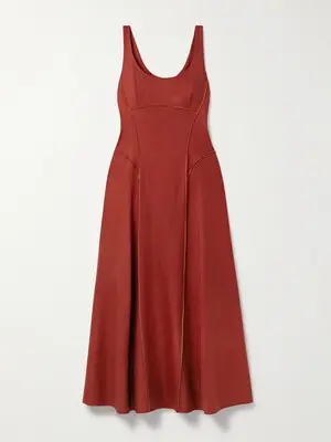 Adam Lippes Shay Paneled Stretch-canvas Midi Dress