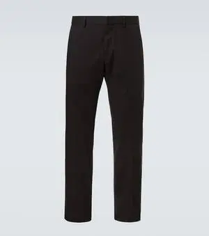 Zegna Cotton-blend Slim Fit Trousers - Black