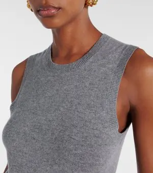 NILI LOTAN May Knitted Cashmere Tank Top - Grey