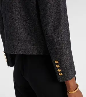 NILI LOTAN Chamonix" Graphite Donegal Cotton And Wool-blend Jacket