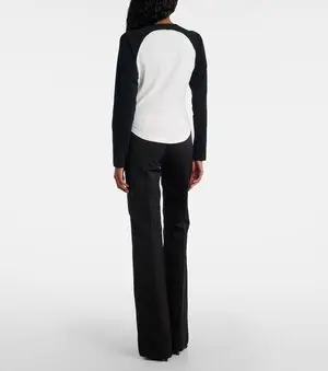 COURREGES Circle Contrast Cotton Jersey T-shirt