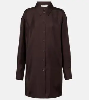 RÓHE Oversized Silk Shirt - Brown
