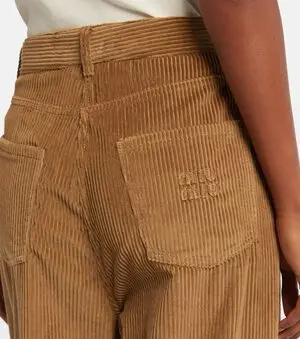 Miu Miu Cotton Corduroy Wide-leg Trousers