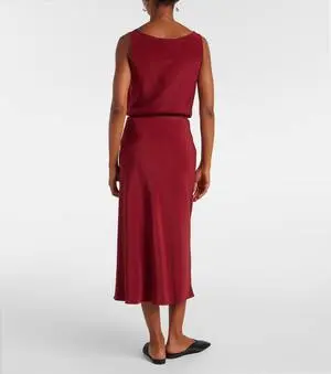 Max Mara Borbona Silk-blend Midi Skirt