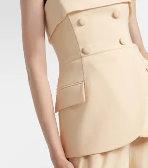 Rebecca Vallance Rowan Strapless Top In Cream