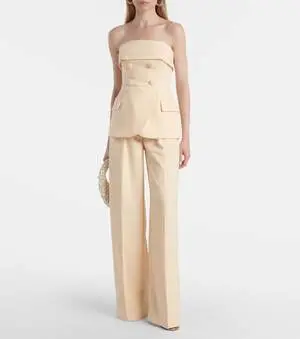 Rebecca Vallance Rowan Strapless Top In Cream