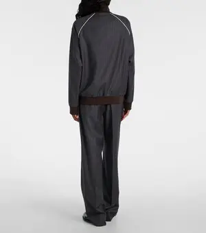 Miu Miu Pinstripe Virgin Wool Blouson Jacket - Grey