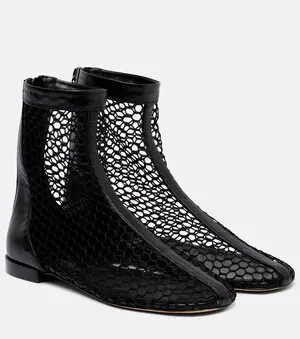 SOULIERS MARTINEZ Maxima Mesh Ankle Boots - Black