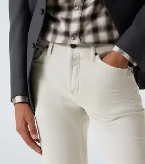 TOM FORD Cotton Corduroy Slim Pants - White