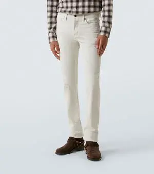 TOM FORD Cotton Corduroy Slim Pants - White