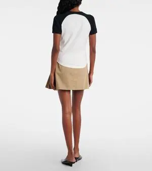COURREGES Circle Contrast Cotton Jersey T-shirt