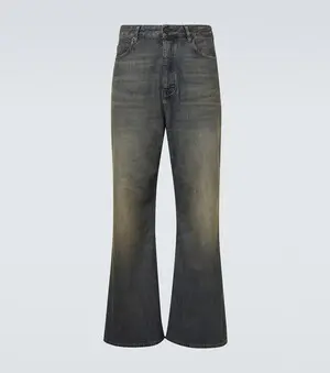 Balenciaga Faded Wide-leg Jeans - Blue