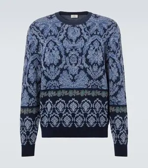Etro Intarsia Cotton Sweater - Blue