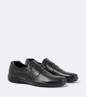 Prada Toblach Leather Penny Loafers - Black