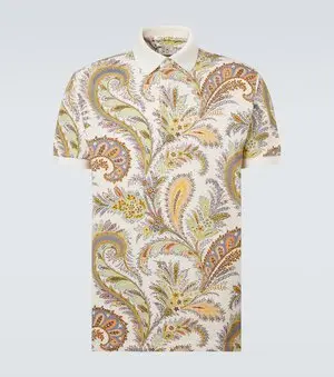 Etro Paisley Cotton Pique Polo Shirt Multicoloured