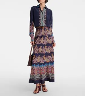 Etro Paisley Silk Maxi Skirt