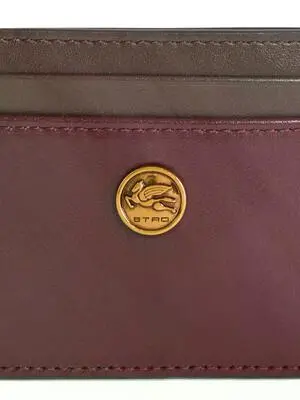 Etro Two-tone Leather Card Holder - Red