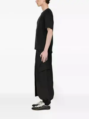 Y3 Logo-detail Cotton T-shirt - Black
