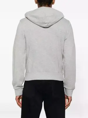 Moncler Logo Patch Zip-up Hoodie - Grey