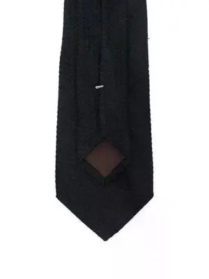 Canali Textured Silk-cashmere Neck Tie - Blue
