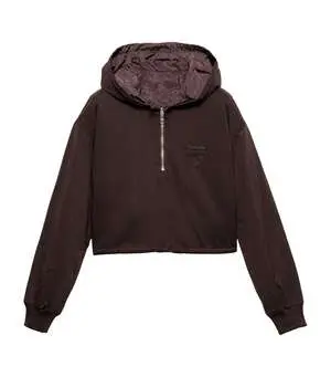 Prada Reversible Half-zip Hoodie - Brown