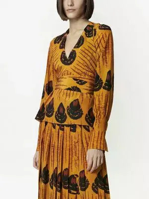 Altuzarra Dagur" Graphic Print Silk Blouse