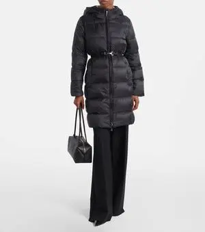 Max Mara Belted Quilted Down Coat - Black