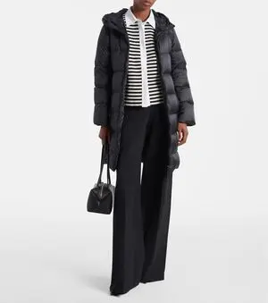 Max Mara Belted Quilted Down Coat - Black