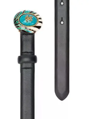 Roberto Cavalli Leather Zebra-print Buckle Belt