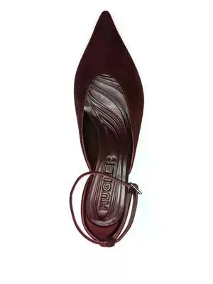 MUGLER 55mm Fang Ankle-strap Pumps - Red