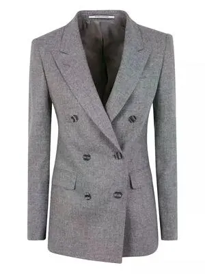 Tagliatore Herringbone Double-Breasted Jacket Grey