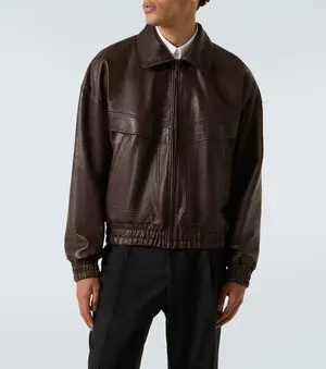 Saint Laurent Leather Bomber Jacket