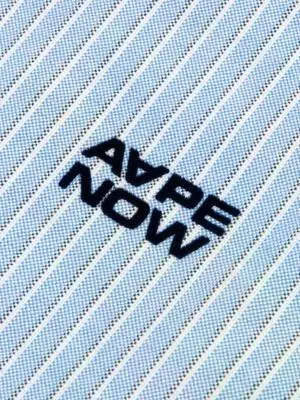 AAPE BY *A BATHING APE Embroidered Striped Shirt - Blue