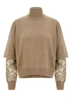 Brunello Cucinelli Sequin-embellished High-neck Sweater