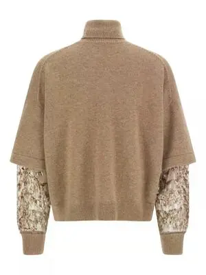 Brunello Cucinelli Sequin-embellished High-neck Sweater