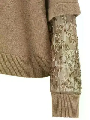 Brunello Cucinelli Sequin-embellished High-neck Sweater