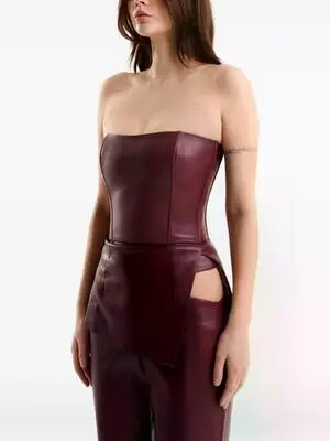 LIKA Lace-up Asymmetrical Top - Red