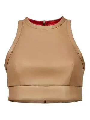 LIKA Zip-fastening Cropped Tank Top - Neutrals