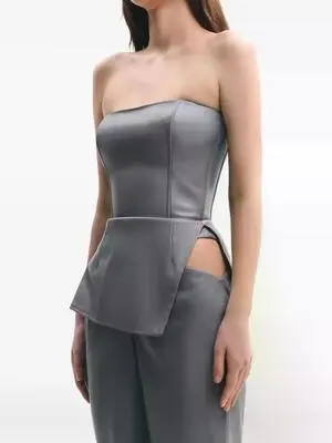 LIKA Lace-up Corset Top - Grey