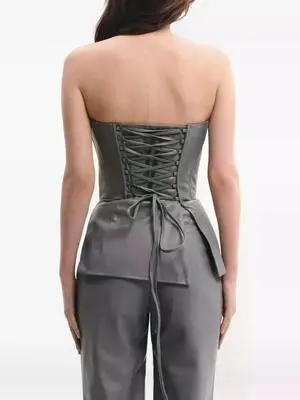 LIKA Lace-up Corset Top - Grey
