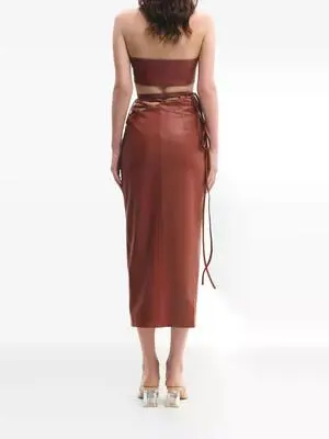 LIKA Lace-up Midi Skirt - Brown