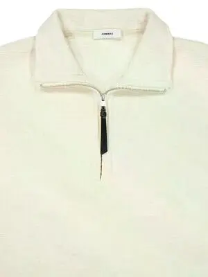 Commas Textured Zip-neck Pullover - Neutrals