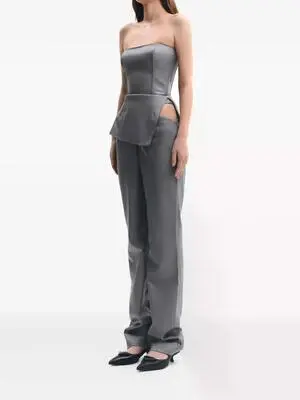 LIKA Name Cut-out Trousers - Grey