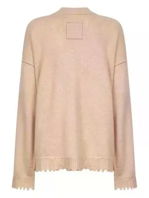 UMA WANG Frayed-edge Ribbed Cashmere Cardigan