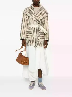 MARANT ETOILE Illisa Striped Fringed Jacket