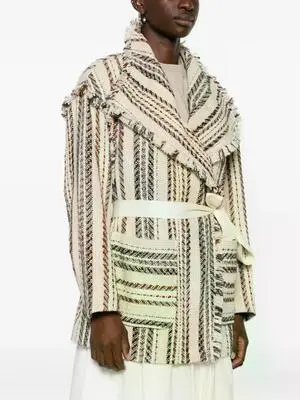 MARANT ETOILE Illisa Striped Fringed Jacket