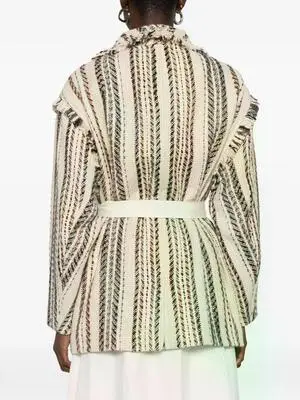 MARANT ETOILE Illisa Striped Fringed Jacket